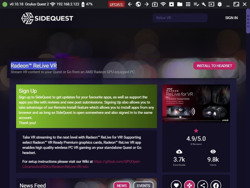 Oculus QuestでRadeon Relive for VRを使いできることや設定方法！惜しい点もあるが及第点。今後に期待 ...